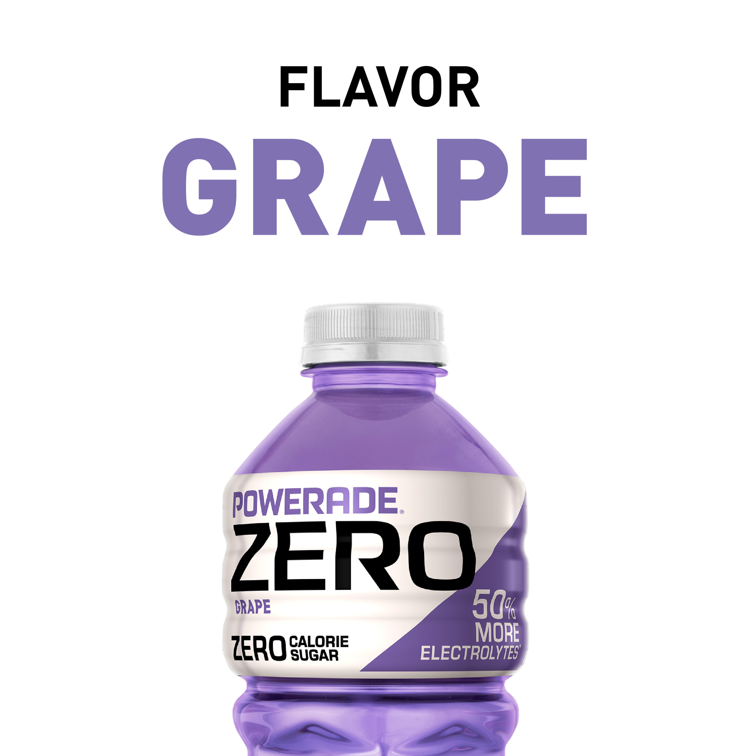 POWERADE Electrolyte Enhanced Zero Sugar Grape Sport Drink, 28 fl oz ...